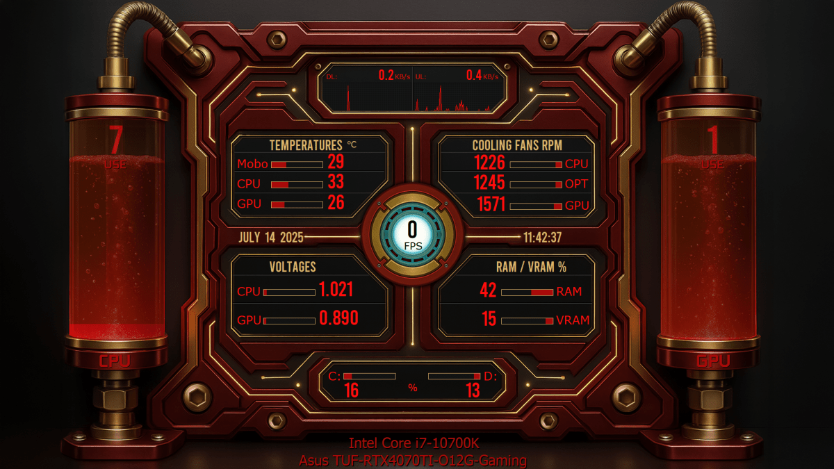 AIDA64 Skin Arc Reactor Core HUD 1920x1080 - AIDA Skins | AIDA Skins