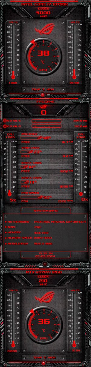 AIDA64 Skin Asug Rog Gamer HUD 480x1920 - AIDA Skins | AIDA Skins