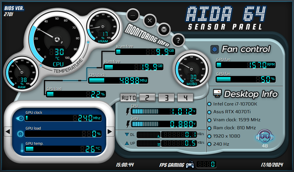 AIDA64 Skin Bios Interface HUD 1024x600 - AIDA Skins | AIDA Skins