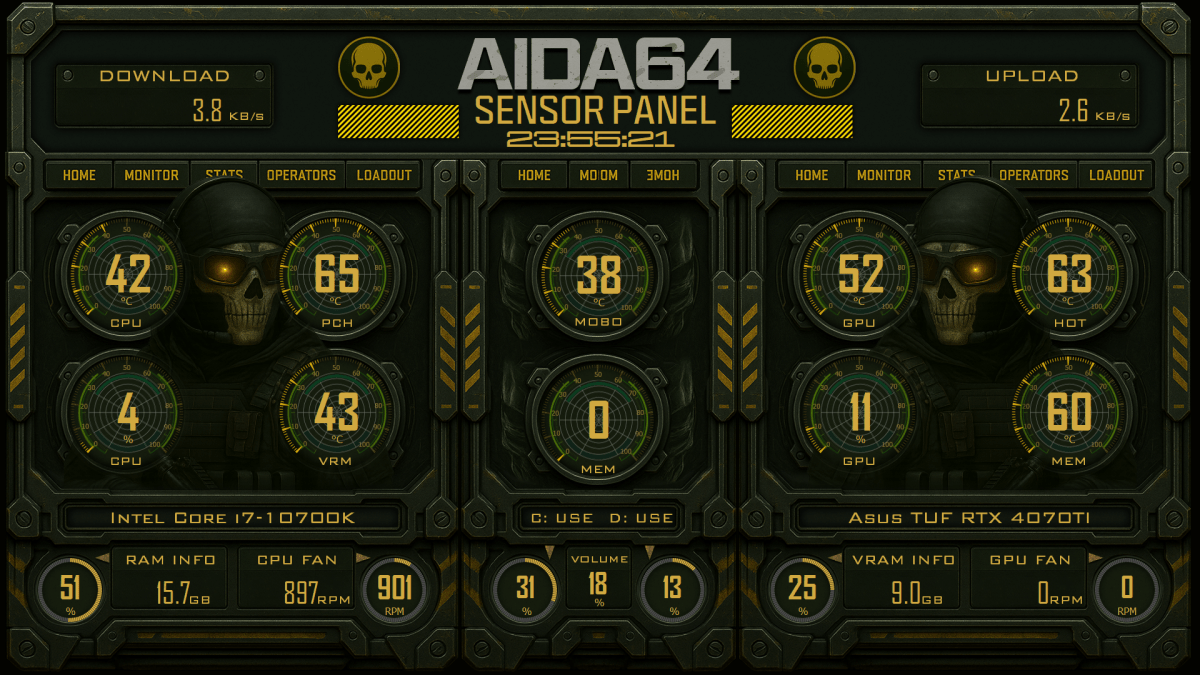 AIDA64 Skin Call of Duty V3 HUD 1920x1080 - AIDA Skins | AIDA Skins