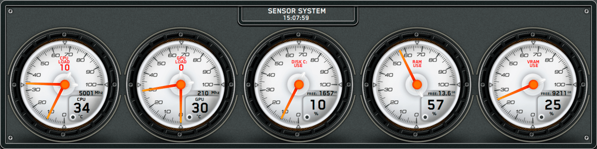 AIDA64 Skin Clock HUD 1920x480 - AIDA Skins | AIDA Skins