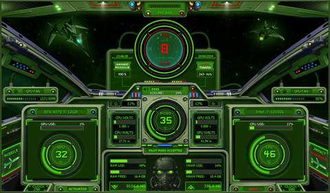 AIDA64 Skin Commander HUD 1024x600 - AIDA Skins | AIDA Skins