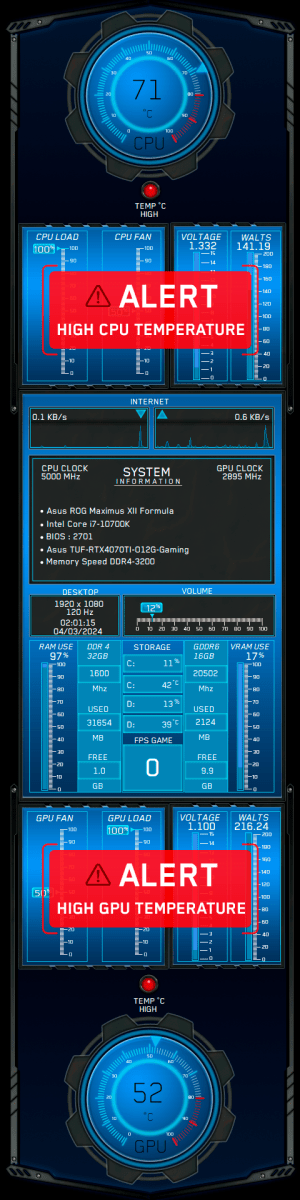 AIDA64 Skin Energy Eclipse HUD 480x1920 - AIDA Skins | AIDA Skins