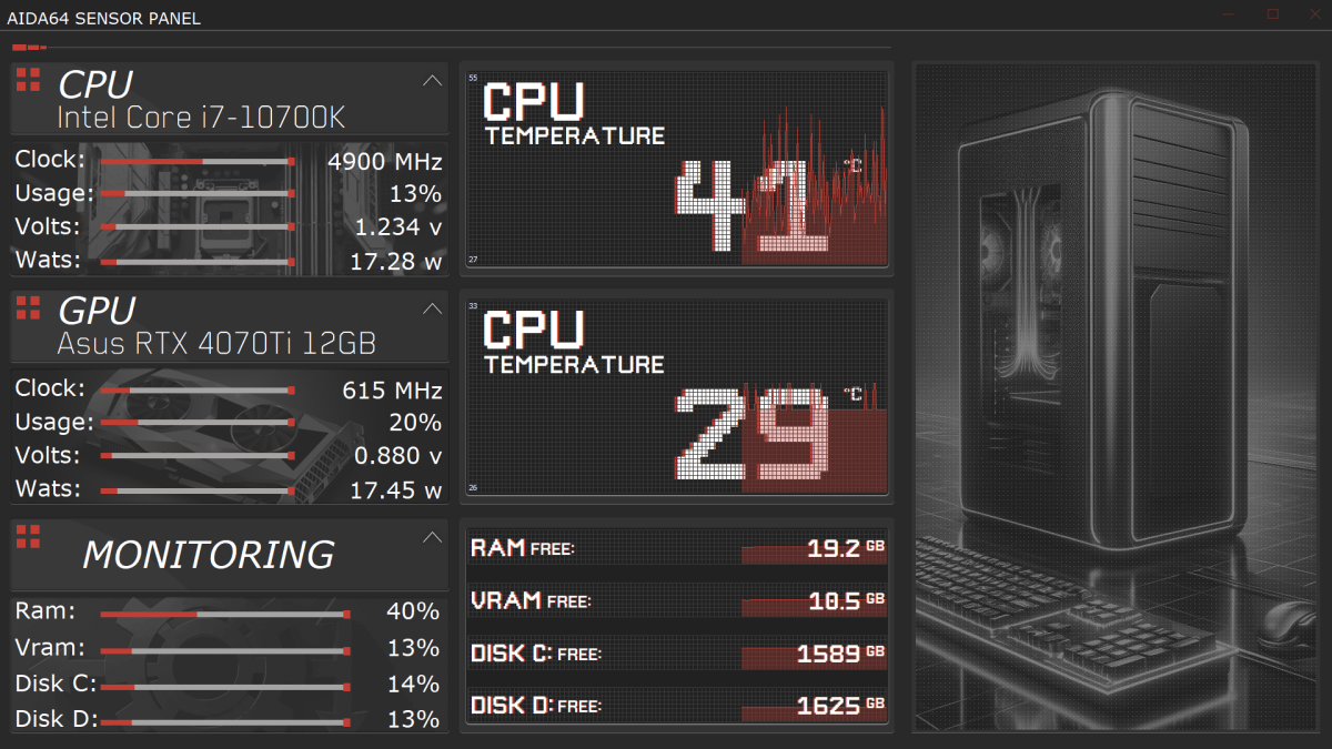 AIDA64 Skin Hardware Monitor HUD 1920x1080 - AIDA Skins | AIDA Skins