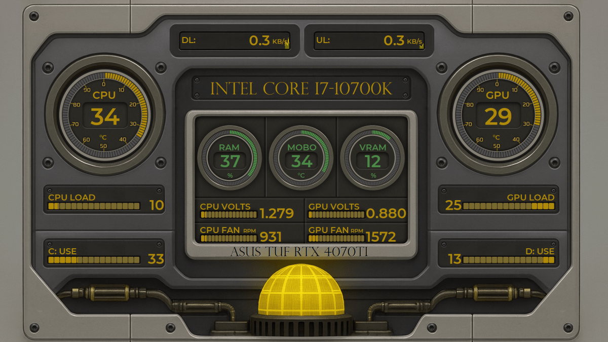AIDA64 Skin Nasa Observation HUD 1920x1080 - AIDA Skins | AIDA Skins
