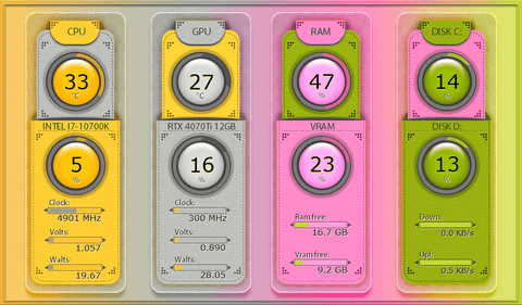 AIDA64 Skin Neon Fusion HUD 1024x600 - AIDA Skins | AIDA Skins