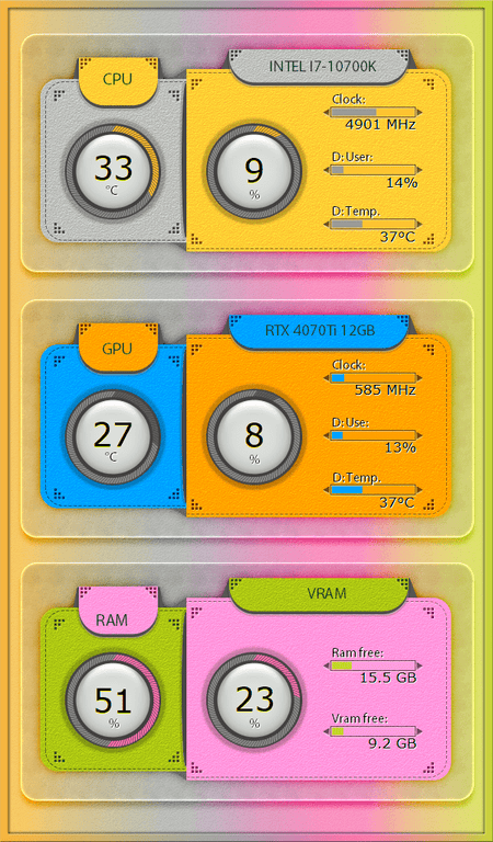AIDA64 Skin Neon Fusion HUD 600x1024 - AIDA Skins | AIDA Skins