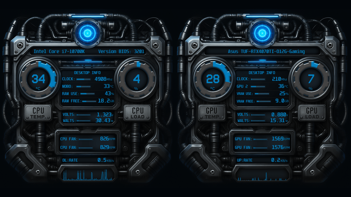 AIDA64 Skin OCP-09 Interface HUD 1920x1080 - AIDA Skins | AIDA Skins