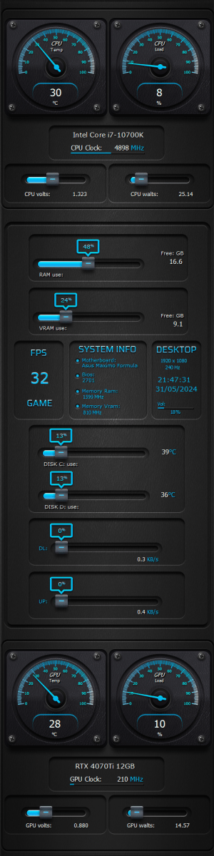 AIDA64 Skin TempCore Nexus HUD 480x1920 - AIDA Skins | AIDA Skins