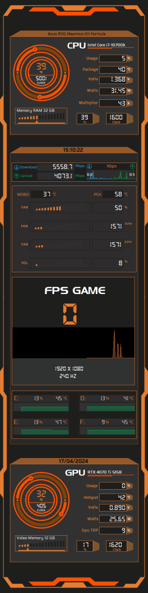 AIDA64 Skin The Division HUD 480x1920 - AIDA Skins | AIDA Skins