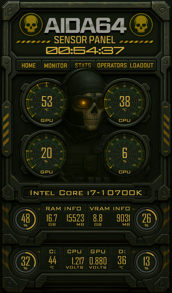 AIDA64 Skin Call of Duty V3 HUD 600x1024 - AIDA Skins | AIDA Skins