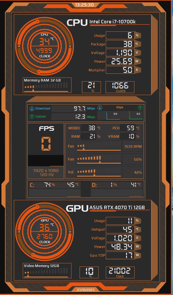 AIDA64 Skin The Division HUD 600x1024 - AIDA Skins | AIDA Skins