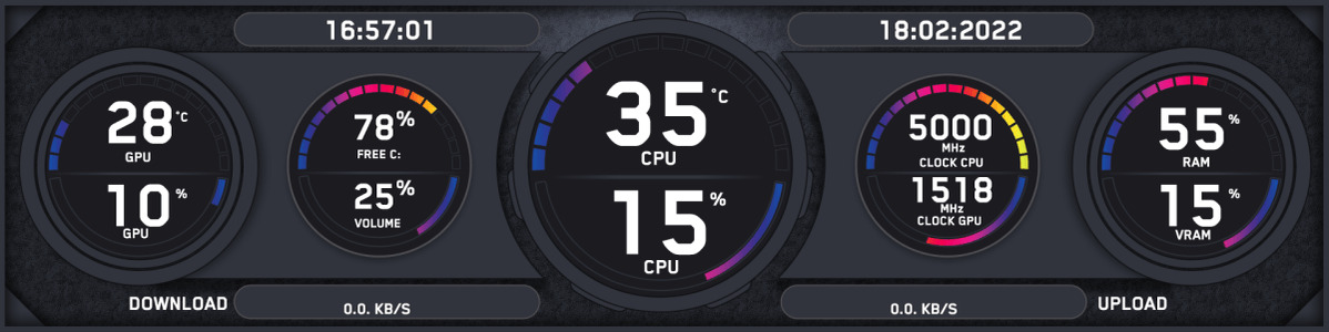Aida64 Skin Black Hud 1920x480 Aida Skins Aida Skins