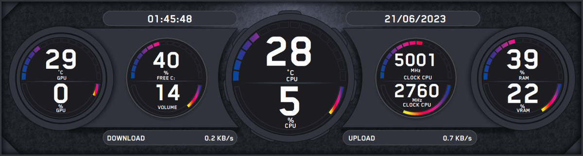 1920x515 AIDA64 SensorPanel | AIDA Skins