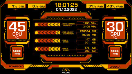 AIDA64 Skin Colorful HUD 1920x1080 - AIDA Skins | AIDA Skins