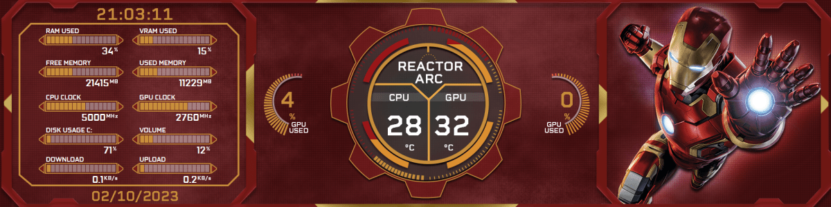 AIDA64 Skin Iron Soldier HUD 1920x480 - AIDA Skins | AIDA Skins