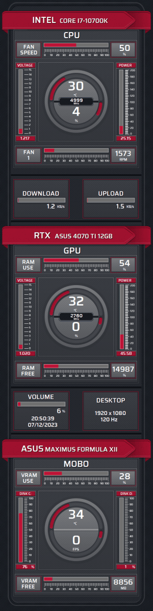 AIDA64 Skin Learn HUD 480x1920 - AIDA Skins | AIDA Skins