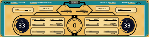 AIDA64 Skin SolarSync HUD 1920x480 - AIDA Skins | AIDA Skins