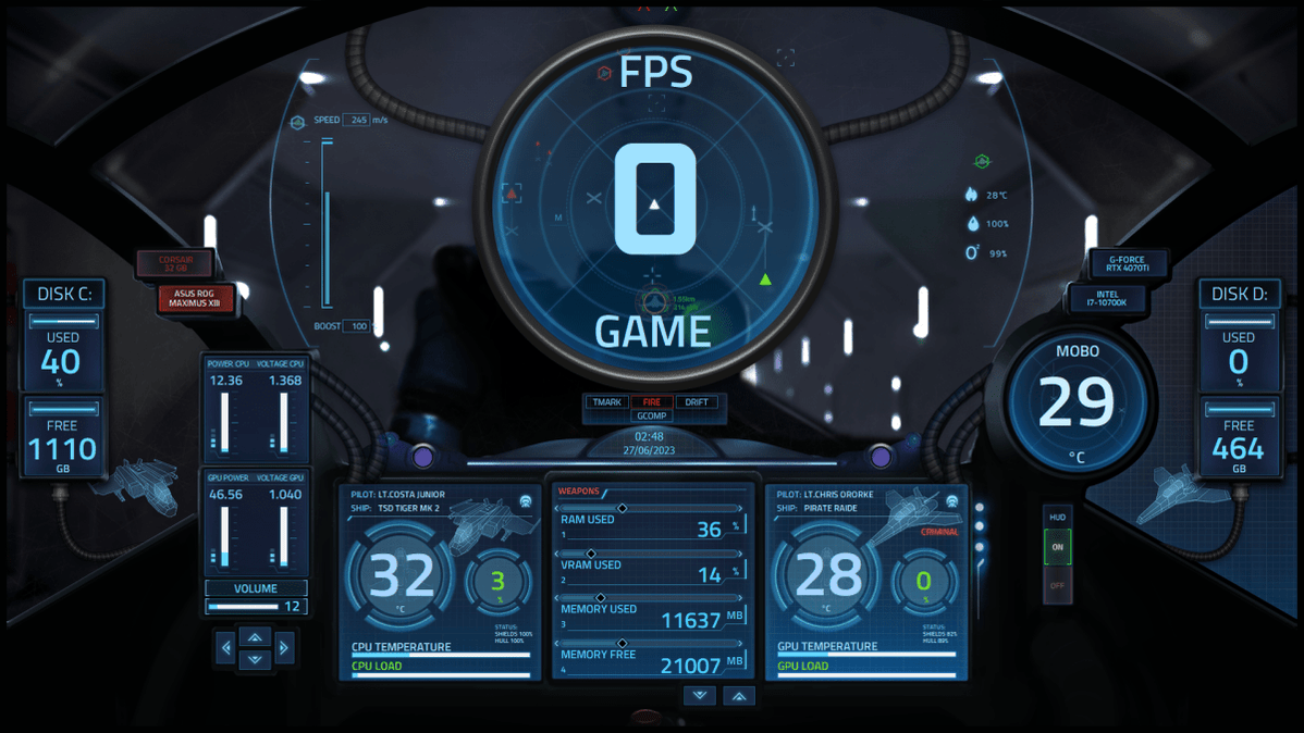 AIDA64 Skin Starfield HUD 1920x1080 - AIDA Skins | AIDA Skins