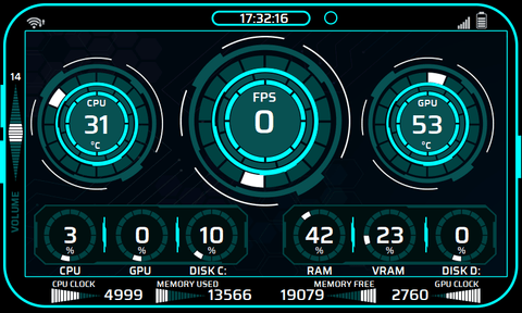 AIDA64 Skin Tablet HUD 800x480 - AIDA Skins | AIDA Skins