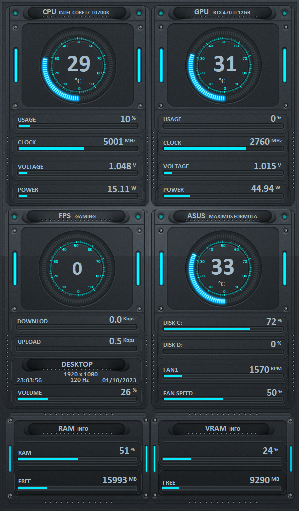 AIDA64 Skin Tron HUD 600x1024 - AIDA Skins | AIDA Skins